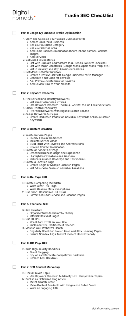 SEO for Tradies: A Complete Guide + Checklist